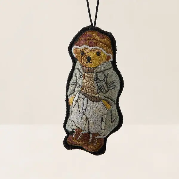 Ralph Lauren Toggle-Coat Polo Bear Ornament - True Cream